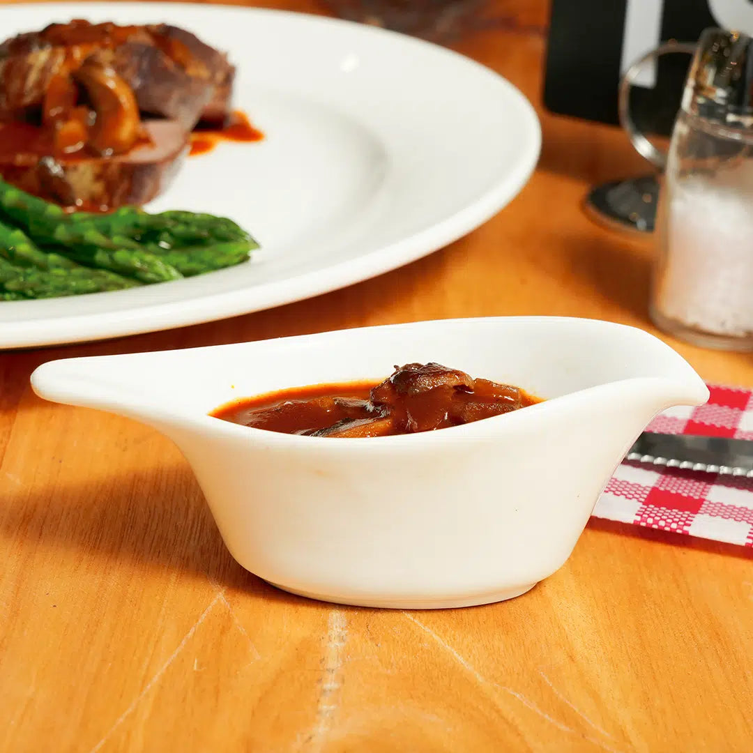 Gravy Sauce Boat Dish Smooth White 100ml Serving Bowl Pourer Ceramic C ...