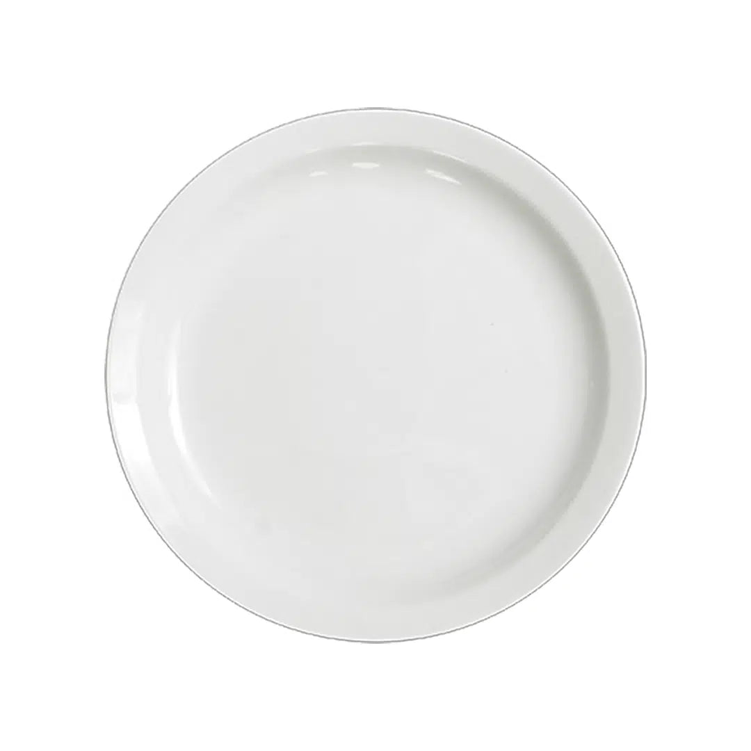 ( Box of 24 Plates) 23cm Round Narrow Flat Rim Plate White 61213 ...