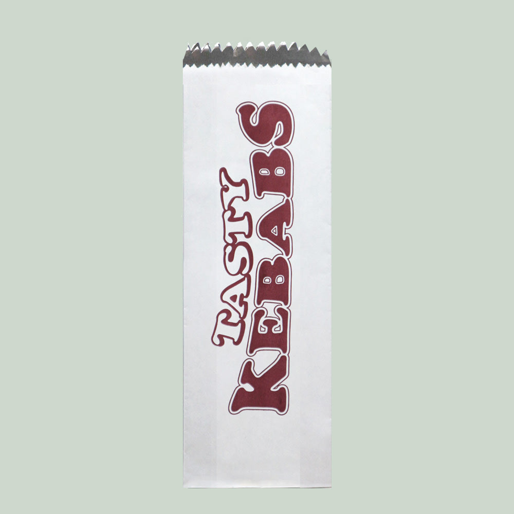 Foil Kebab Bag Printed Size (WxL): 100x310mm+40mm Gusset Pack 500 Bags ...