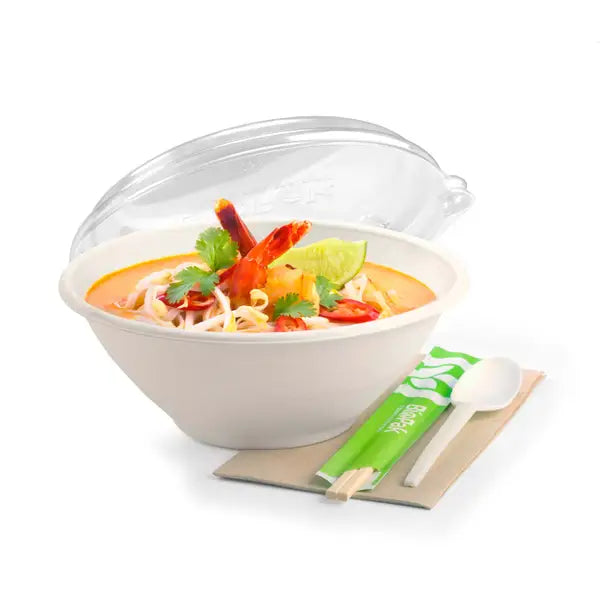 Biopak Bowl 1,420ml / 48oz White Plant Fibre BioBowl B-BL-48 x 400 Bow ...