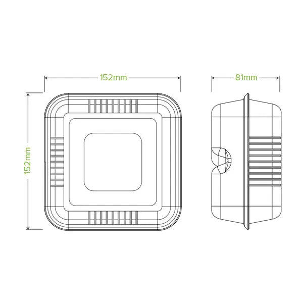 Biopak 15x15x8cm Natural Plant Fibre Clamshell B-HL-66-N x 500 Clamshe ...
