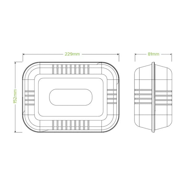 Bio 23x15x8cm / 9x6x3in Natural Plant Fibre Clamshell B-HL-96-N x 250 ...