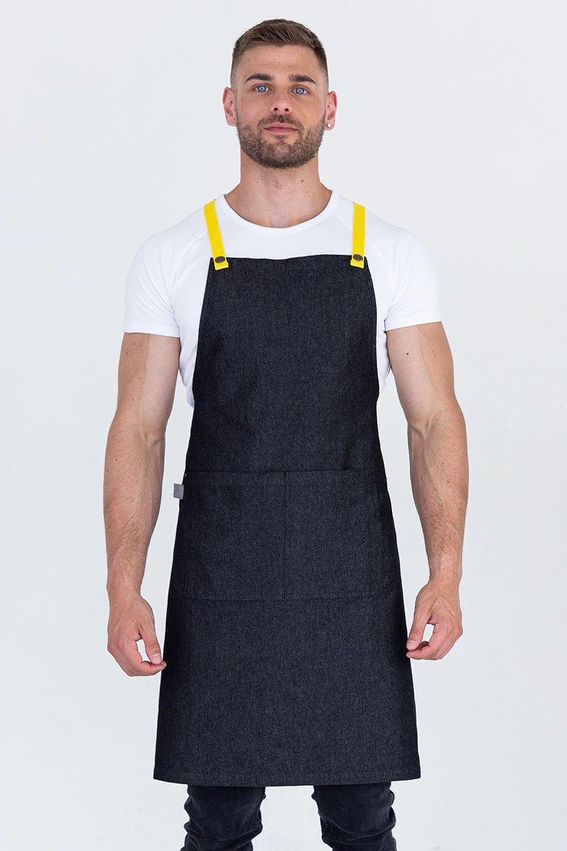 Cotton Bella Charcoal Grey - Lemon Straps Bib Apron 70 x 86cm AC-BELLA ...