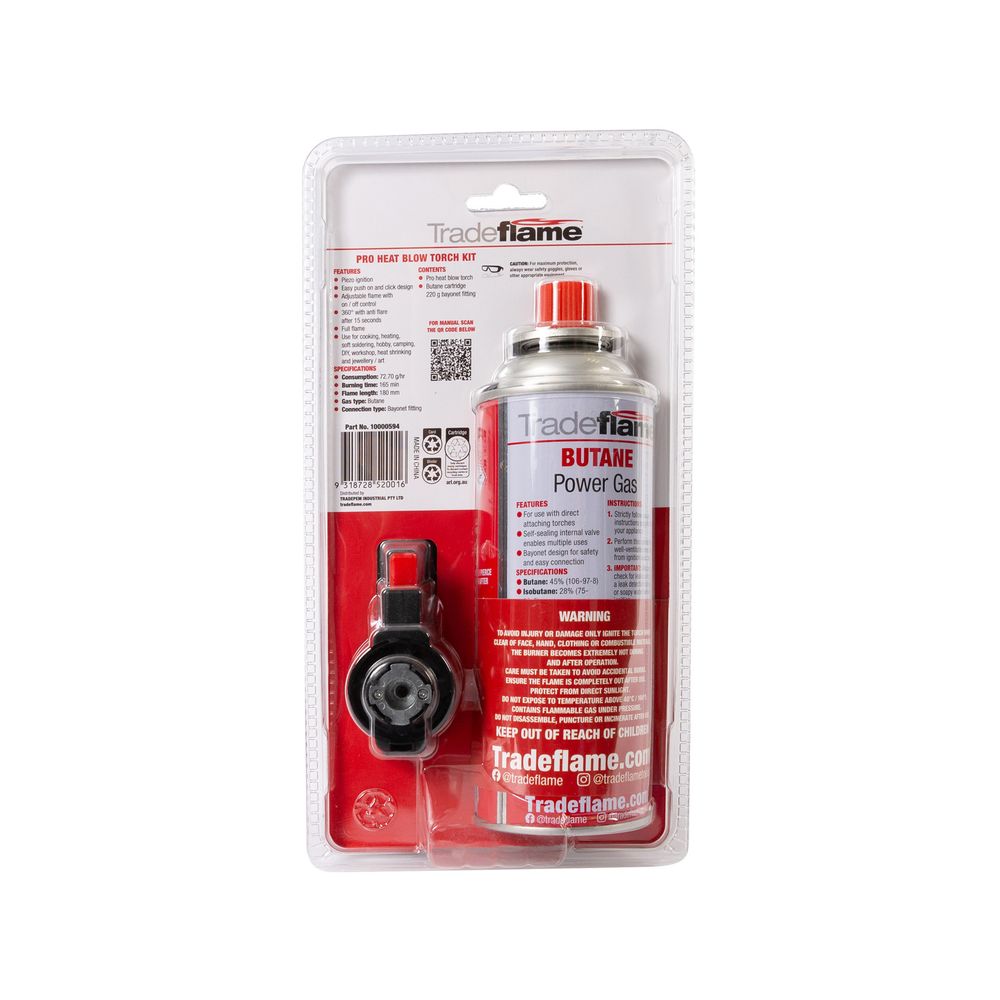 Tradeflame Pro Heat Blow Torch Kit - Bayonet Fitting 10000594 220 Gram ...