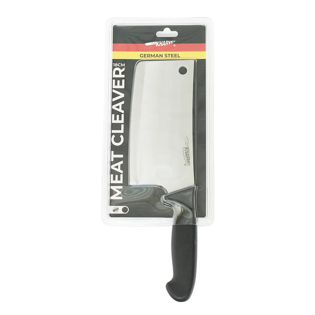 Meat & Seafood Cleaver German Steel Blade With Black Handle Kharve® Cl ...