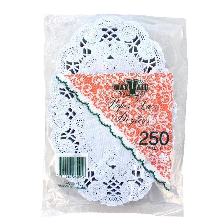 Oval Doyley Paperlace 270 x 350mm Box 1000 Code DL04 White – Santos ...