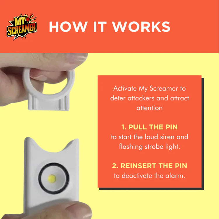 Premium Personal Safety Alarm My Screamer – Santos Online Supplies