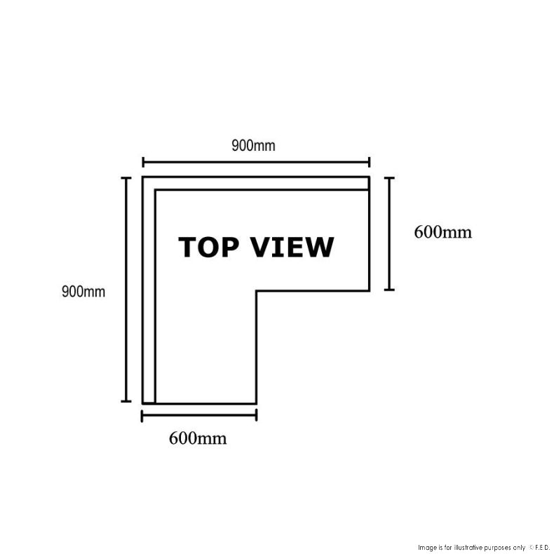 Economic Corner Workbench,100mm Splashback & Undershelf - 0900-6-WBCB ...