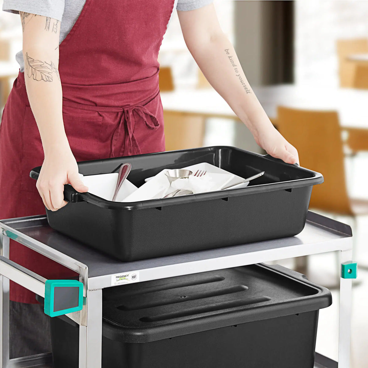 Busboy Kitchen Bar Tote Bucket Black 5" Deep 550 X 390 X 125mm PP ...