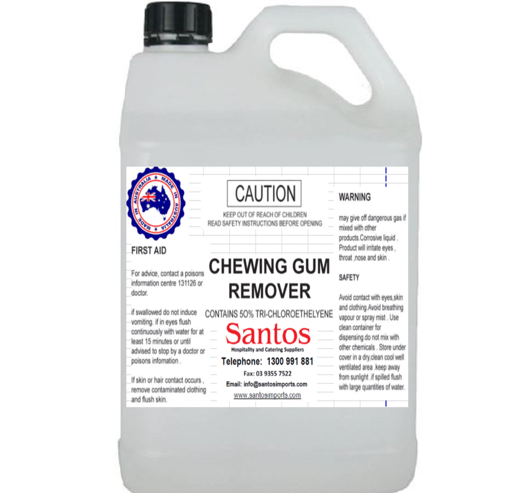 Chewing Gum Stain Remover Liquid 5lt Drum Santos – Santos Online Supplies